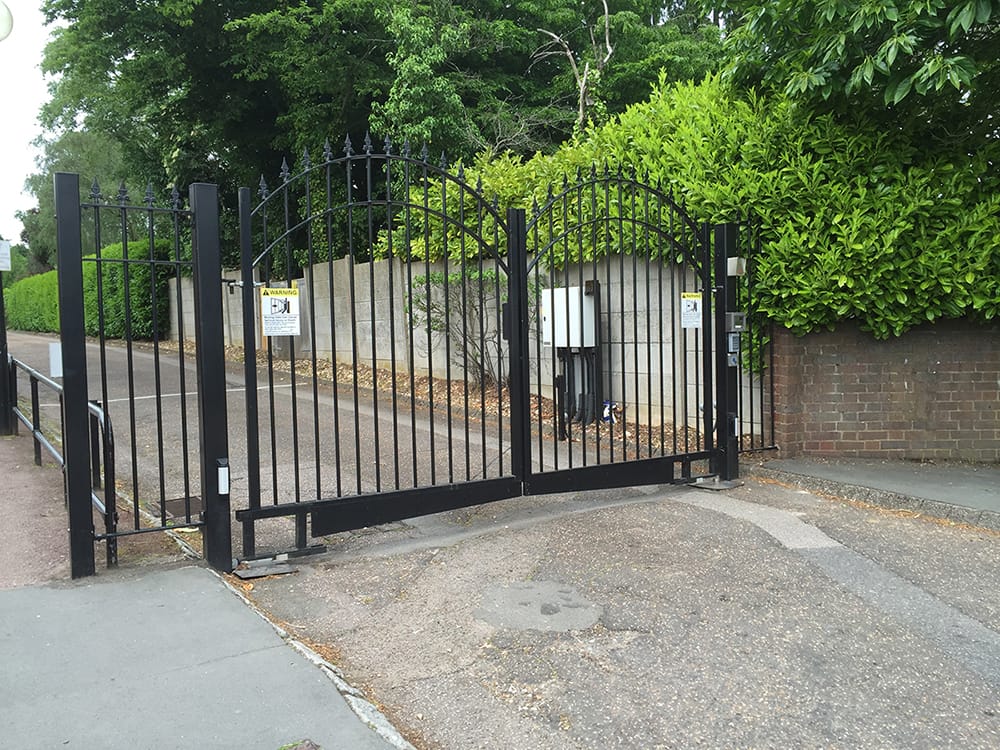 steel commercial security gates painted black - Warefence